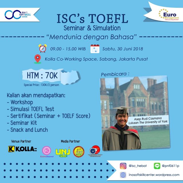 ISC Toefl Seminar & Simulation Test - UNJKita.com